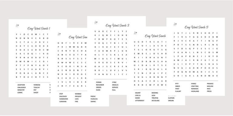 Free Easy Word Search Puzzles - Fun, Light, and Relaxing ...