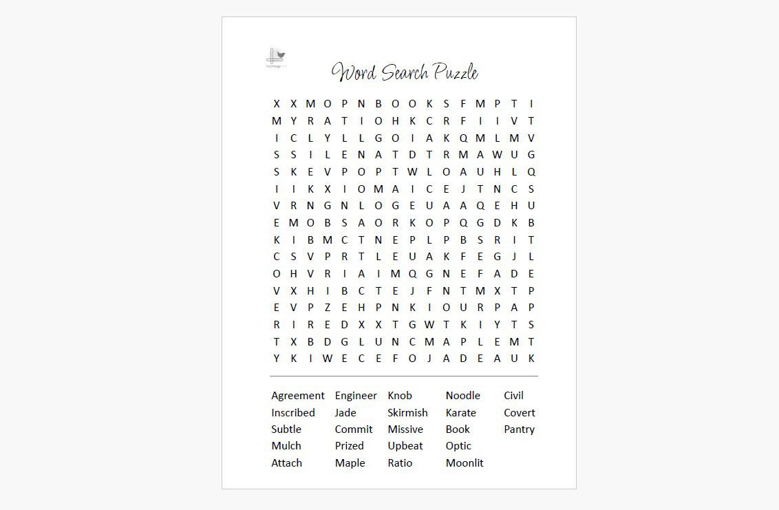 Large Print Word Search Printable - Fun Free Puzzle PDF - PuzzleVoyager.com
