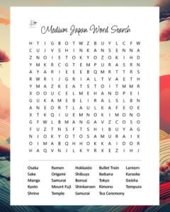 Explore the Wonders of Japan – Free Medium-Level Word Search ...